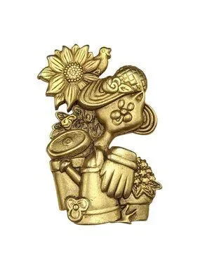 Danecraft | Jewelry | Vtg Goldtone Danecraft Gardener Brooch Pin Cat ...